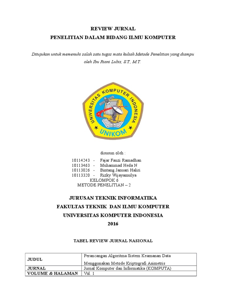 Contoh Review Jurnal Teknik Informatika | PDF