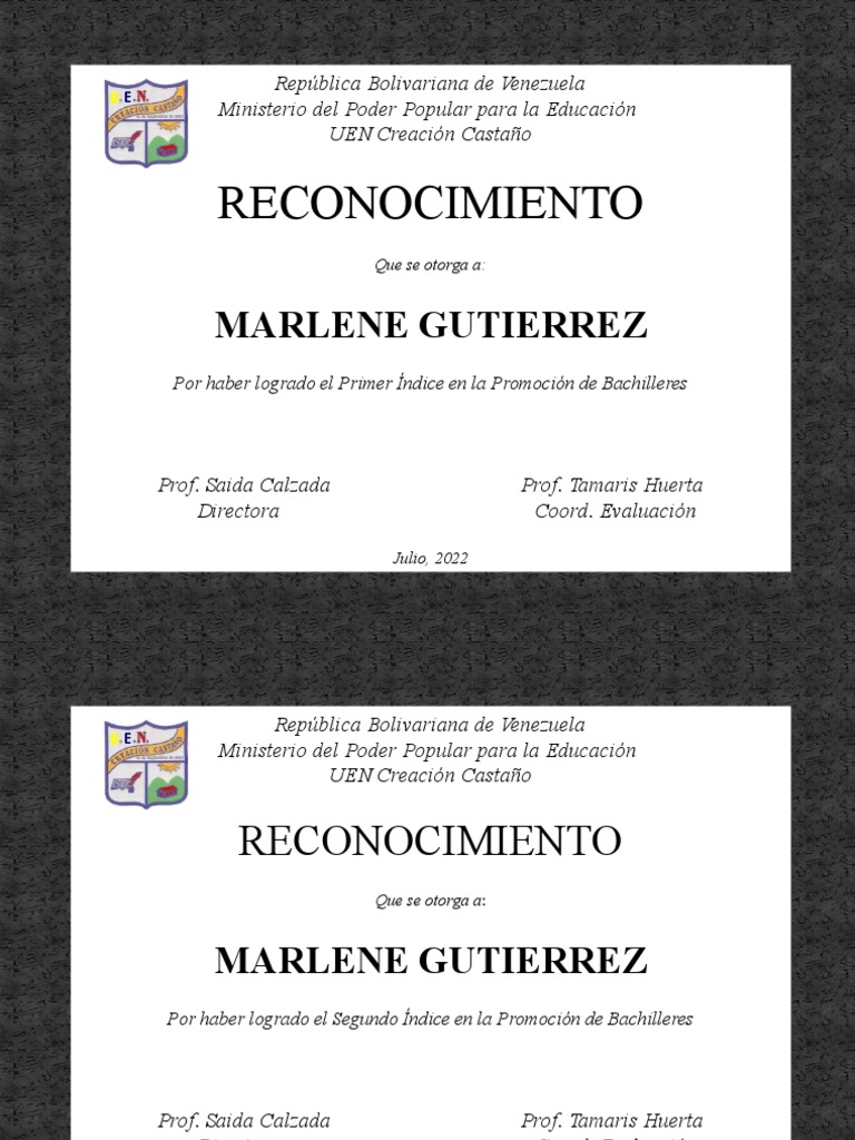 Modelos de Certificados | PDF