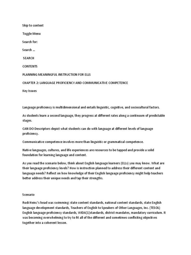 Levet of Proficiency | PDF | English As A Second Or Foreign Language | Second Language