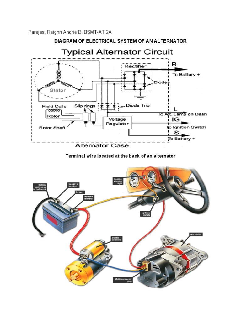 Alternator Electrical Diagram and Terminal Wirings | PDF
