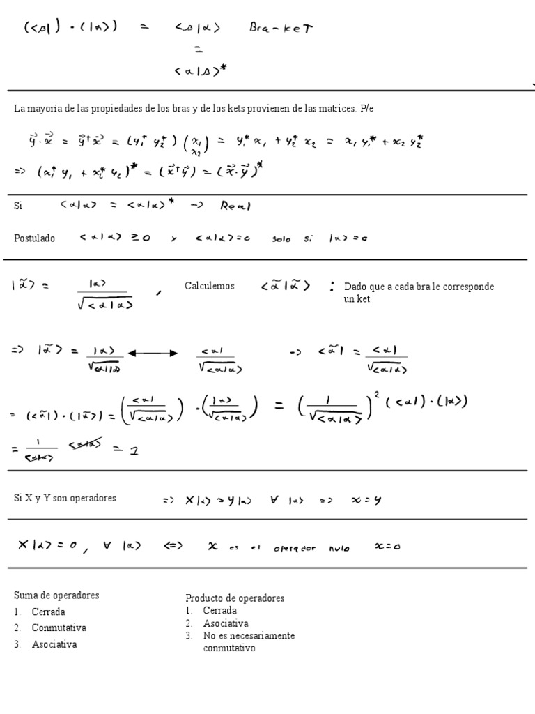 Teoría Basica de Bra-Kets | PDF | Análisis funcional | Funciones y mapeos