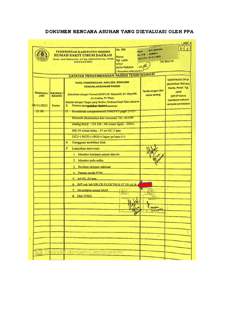 Dokumen Rencana Asuhan Yang Dievaluasi Oleh Ppa | PDF
