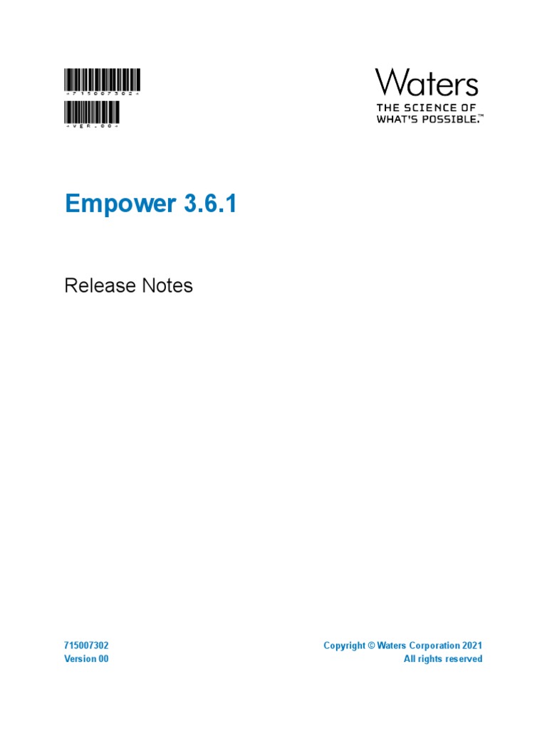 Empower 3.6.1 Release Notes | PDF | Operating System | Windows 10
