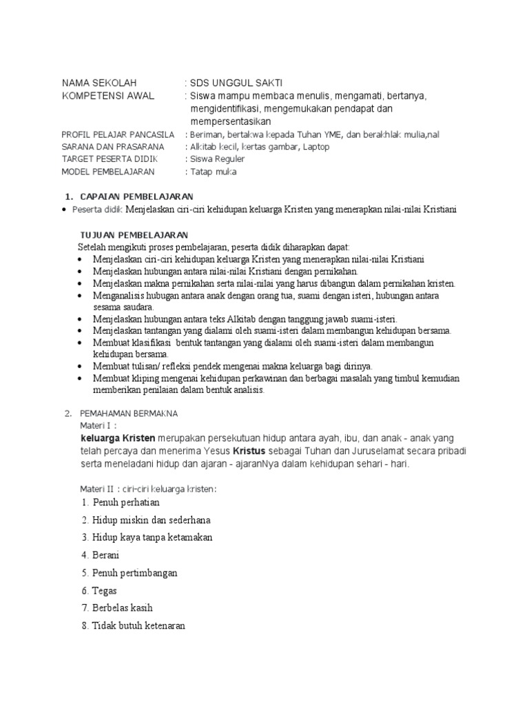 Contoh Modul Ajar | PDF