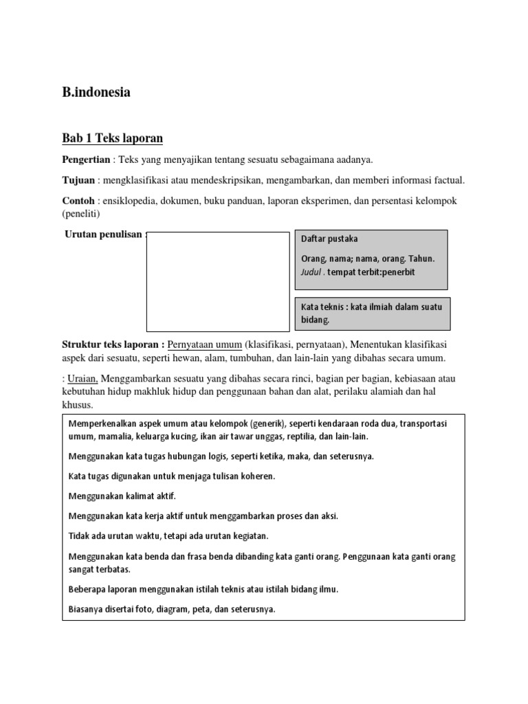 Ringkasan B.indo Bab 1-4 Kelas 9 | PDF