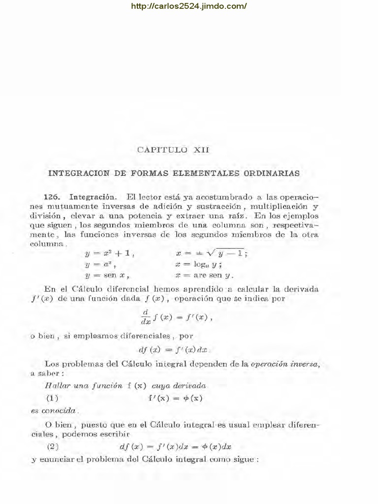 Problemas de Calculo de La Integral | PDF | Integral | Derivado