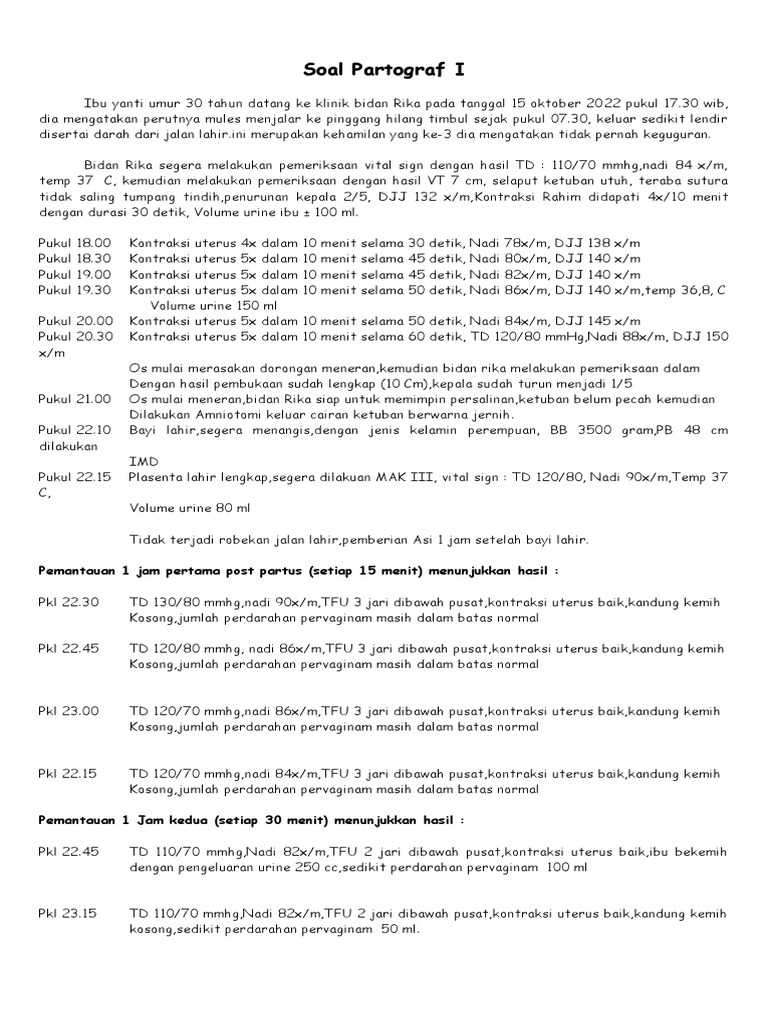 Soal Partograf | PDF
