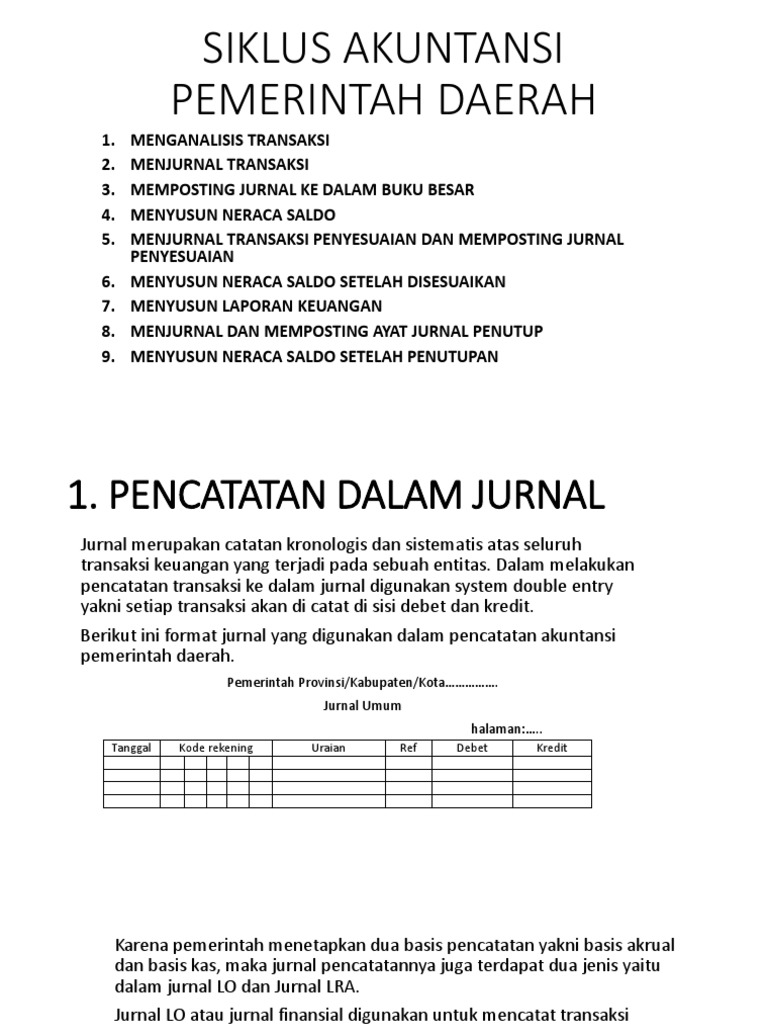 Pertemuan 3 Siklus Akuntansi Pemda | PDF | Pengelolaan Keuangan & Uang