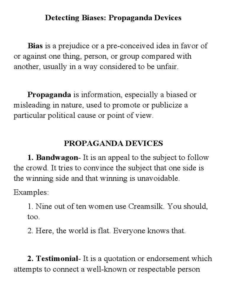Propaganda Devices | Download Free PDF | Propaganda | Psychology