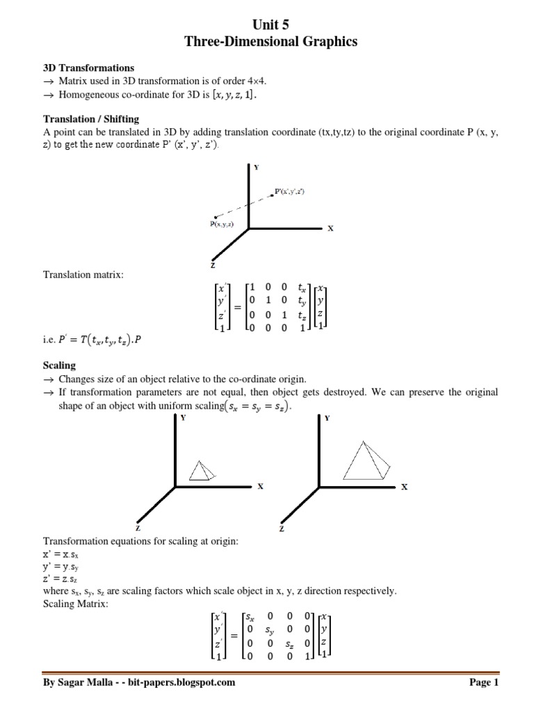 Unit 5 3D Graphics - CG - PU | PDF | Spline (Mathematics) | Cartesian ...
