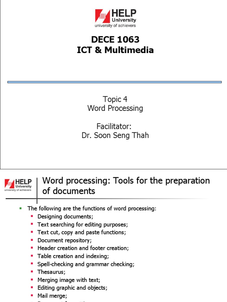Topic 4 - Word Processing | PDF | Apa Style | Citation
