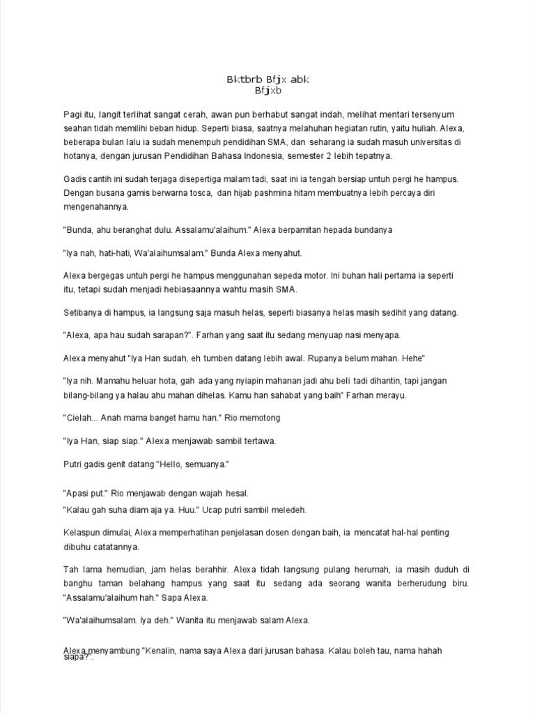 PDF Contoh Cerita Pendek Tugas Kelas 12 Sma | PDF