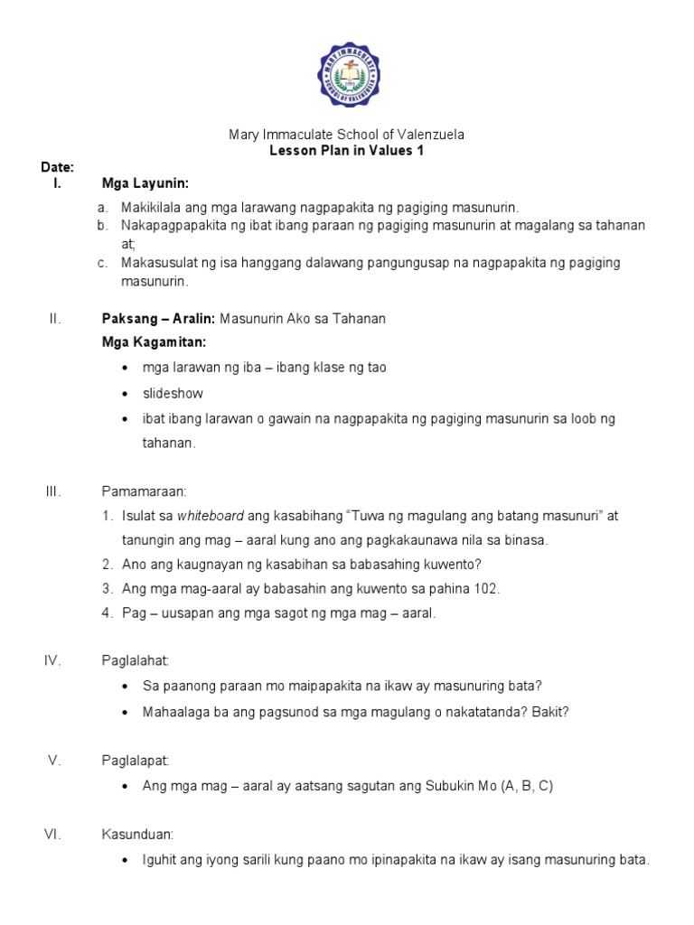 Lesson Plan January 1st and 2nd Week | PDF