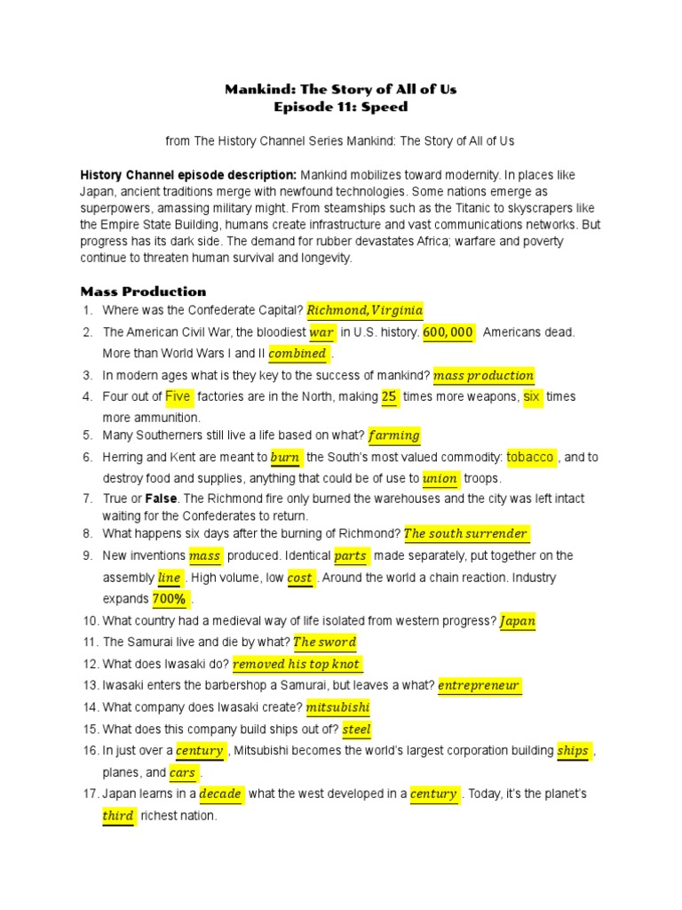 Mankind: The Story of All of Us - Speed | PDF | History