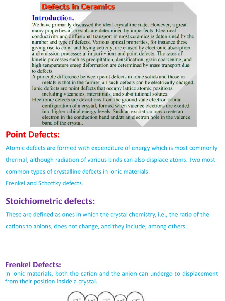 Schottky vs. Frenkel Defects Explained | PDF