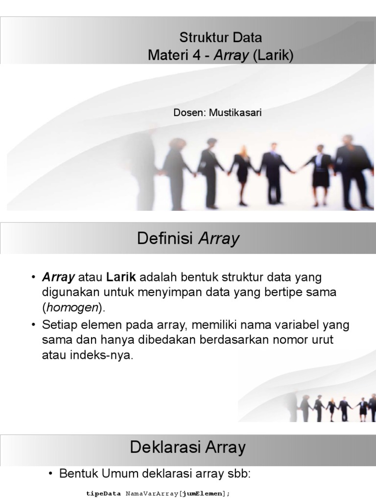 Struktur Data Array New | PDF | Karier & Perkembangan | Metode & Bahan Ajar