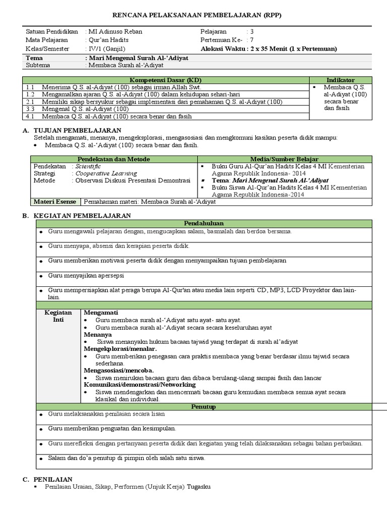 RPP I Qurdis IV | PDF