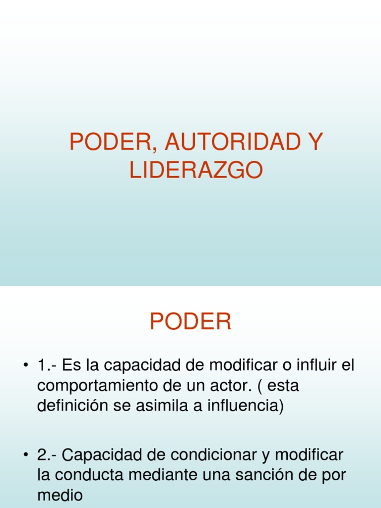 5 - Poder, Autoridad y Liderazgo | PDF