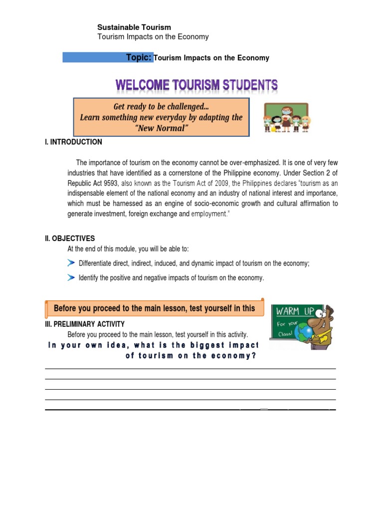 Tourism Impacts On The Economy | PDF | Tourism | Taxes