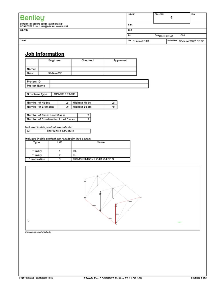 STAAD Output For Bracket | PDF
