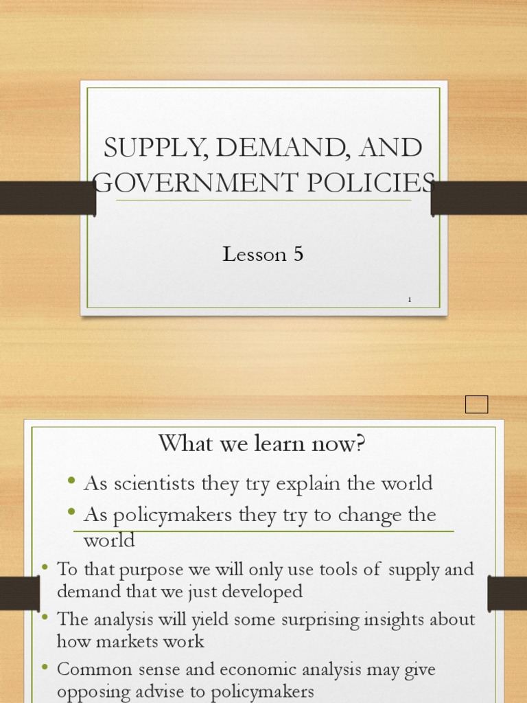 Lesson 5. Supply, Demand and Government Policies | PDF | Prices ...