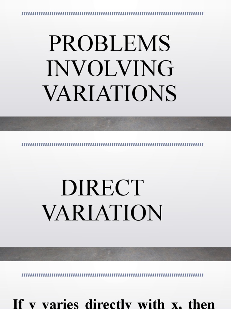 G9 Math Q2 - Week 2 - Problems Involving Variation | PDF | Equations ...