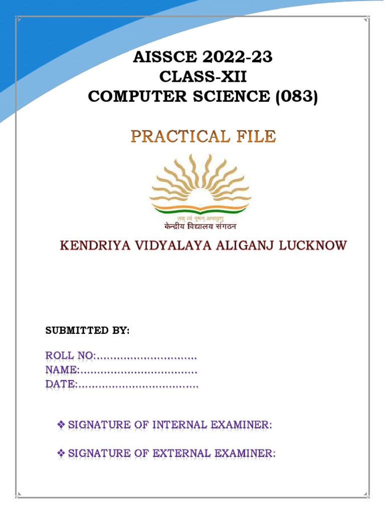 Practical File-Xii-2022-23 | PDF | Comma Separated Values | Text File