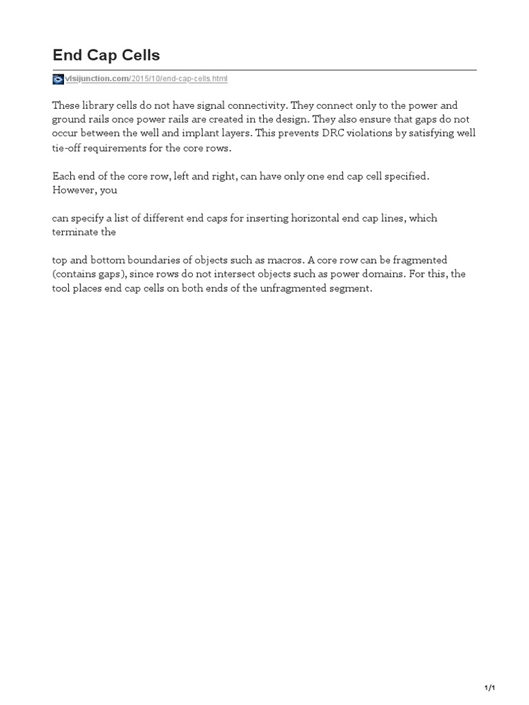 End Cap Cells | PDF