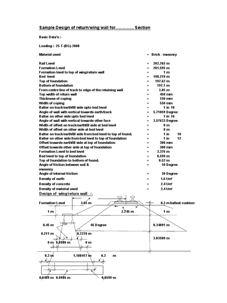Wing Return Wall | Download Free PDF | Building Engineering | Civil ...