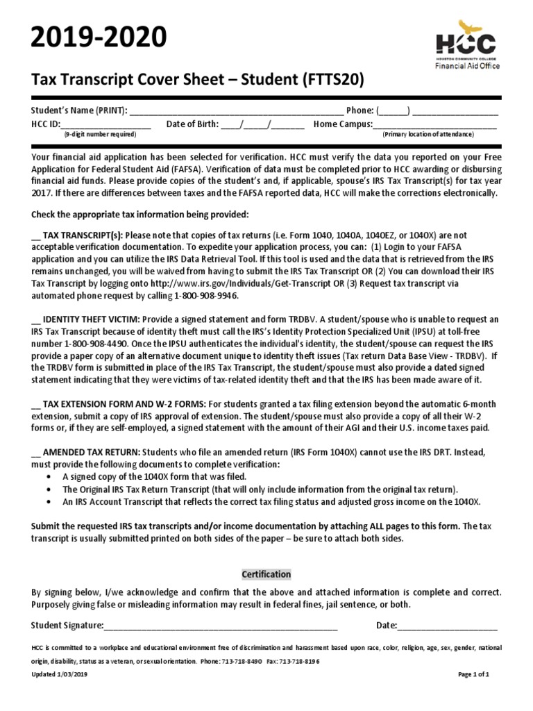 Taax Transcript | Download Free PDF | Irs Tax Forms | Authentication