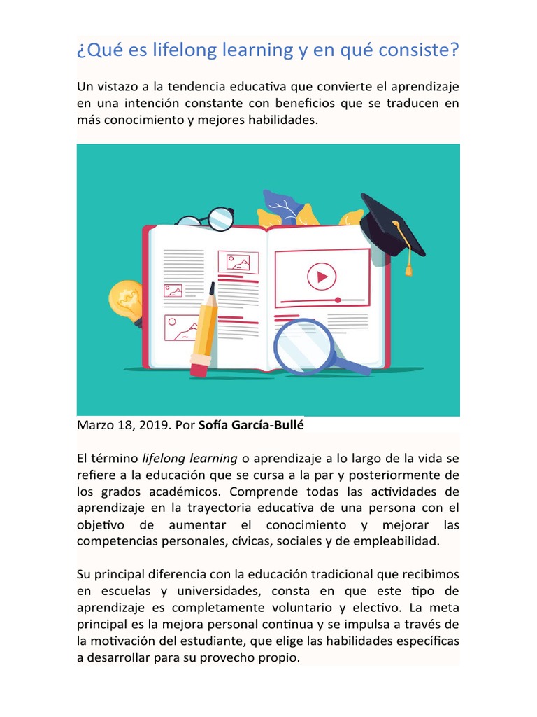 2-Qué Es Lifelong Learning y en Qué Consiste | PDF | Aprendizaje | Modificación de comportamiento