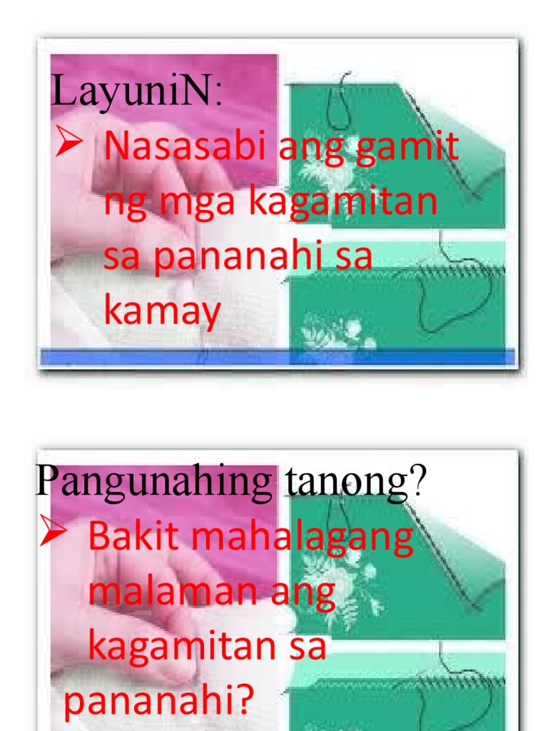 Pananahi Sa Kamay | PDF