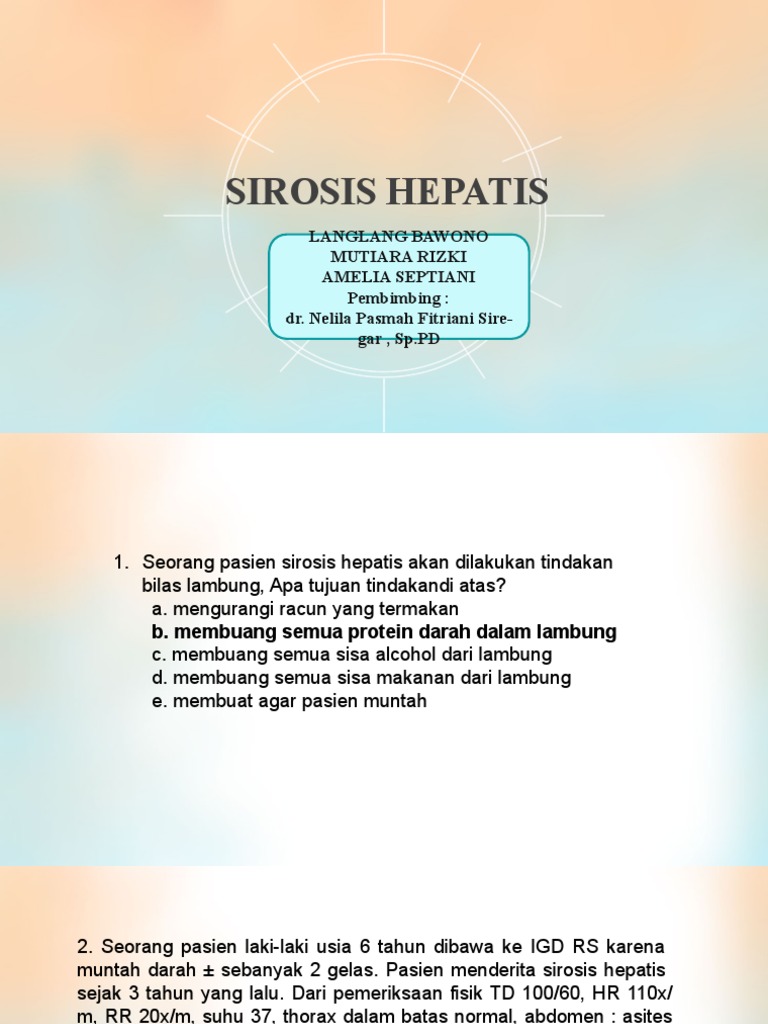 Gejala dan Diagnosis Sirosis Hepatis | PDF