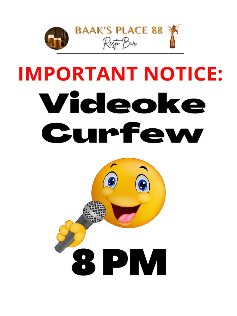Videoke Curfew Sample Poster | PDF