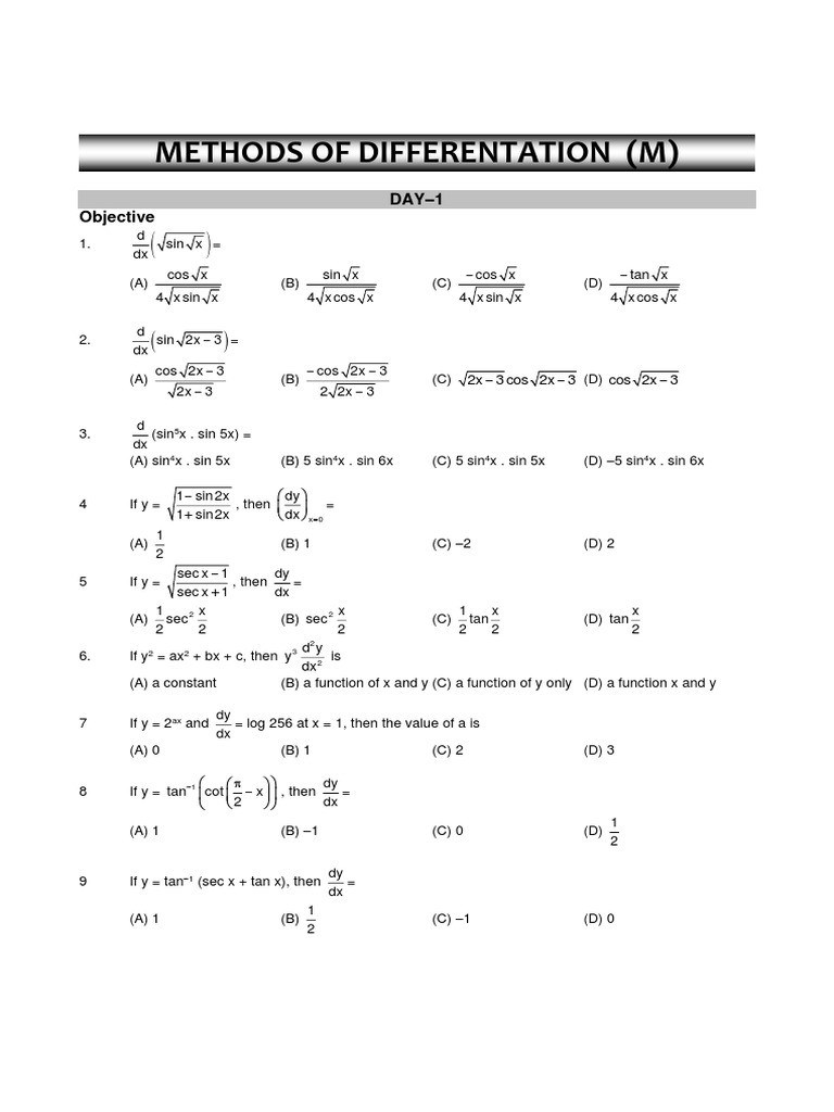 Methods of Differentiation | PDF | Geometric Measurement | Rates