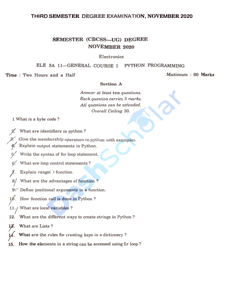 Python E3 2020 | PDF | Function (Mathematics) | Control Flow