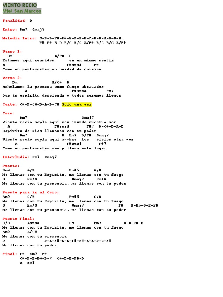 Letras y acordes de "Viento Recio" | PDF