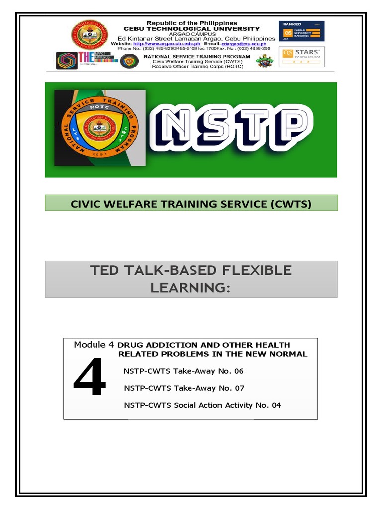 Module 4 Unified Course Pack CWTS 1 2022 2023 | PDF | Substance Abuse | Reward System