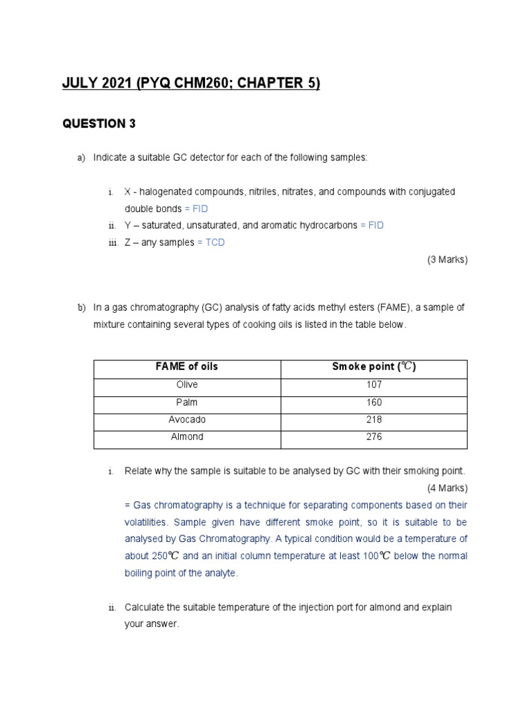 July 2021 - Pyq CHM260 - Chapter 5 | PDF