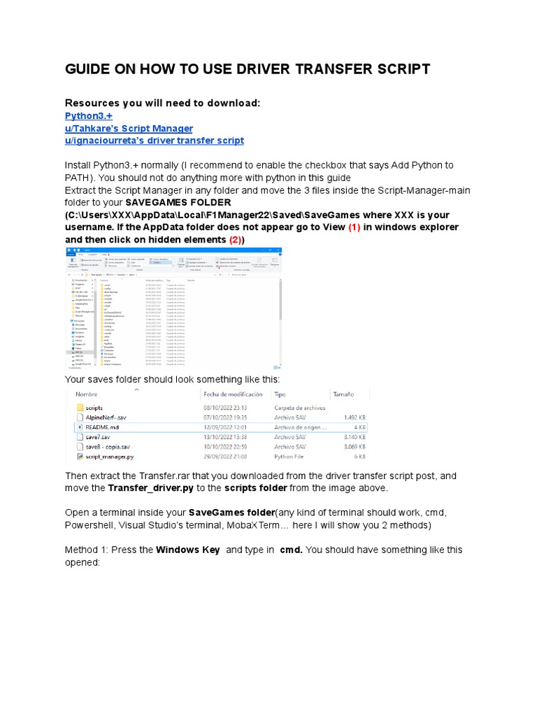 Driver Transfer Script Setup Guide | PDF