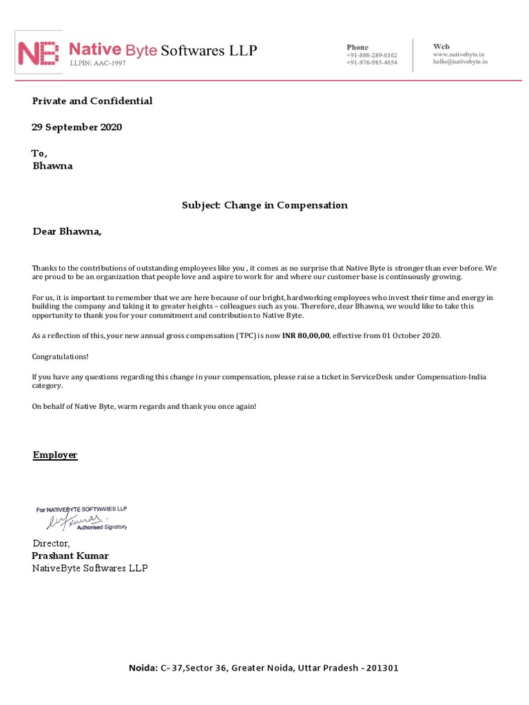 Salary Increase Notification Letter | PDF | Business | Finance & Money ...