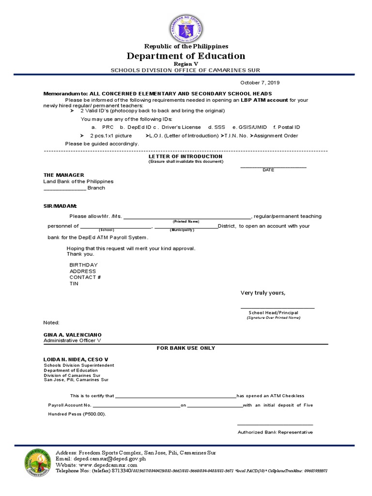 Loi Landbank Teachers | PDF | Government | Philippines