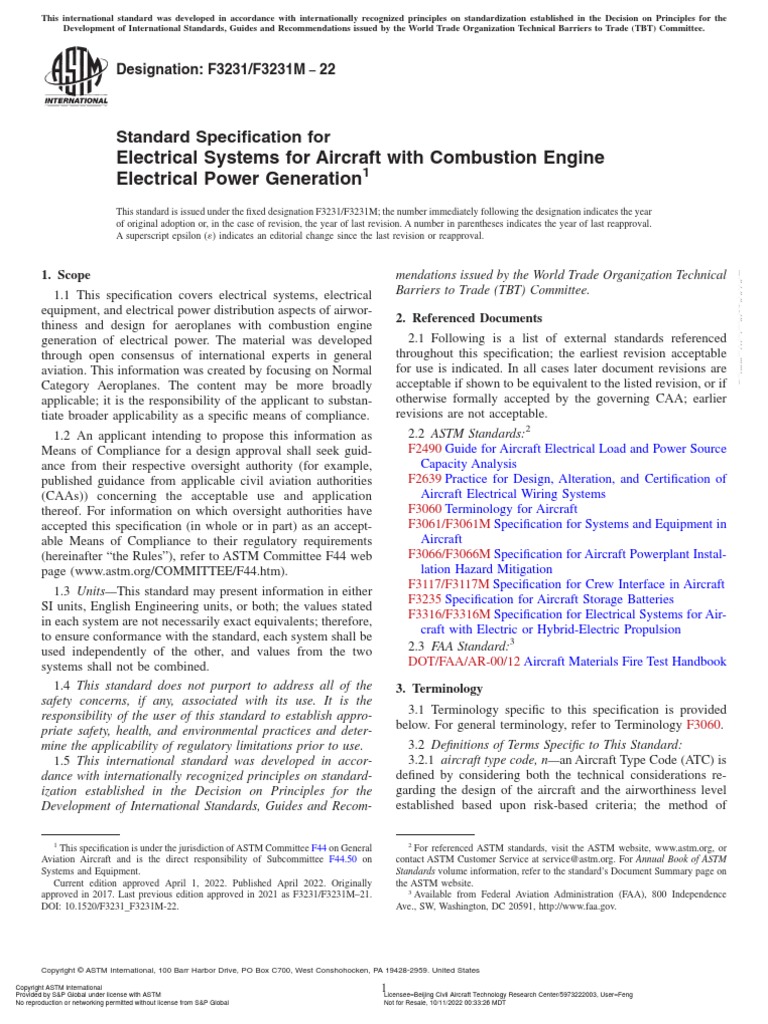 Astm F3231F3231M-22 | PDF | Fuse (Electrical) | Electric Generator