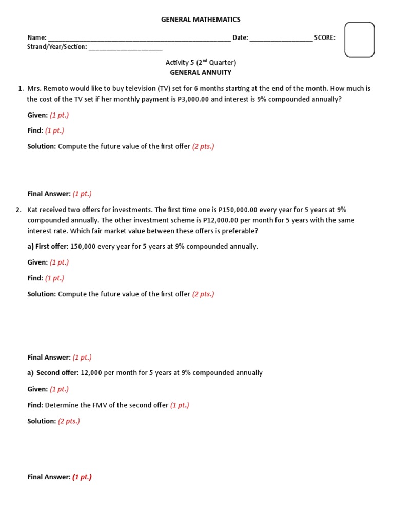 Activity 6 GENERAL ANNUITY | PDF