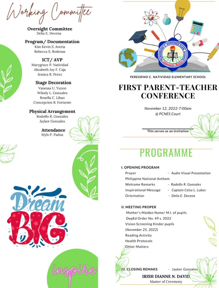 Parent Teacher Conference Program | PDF