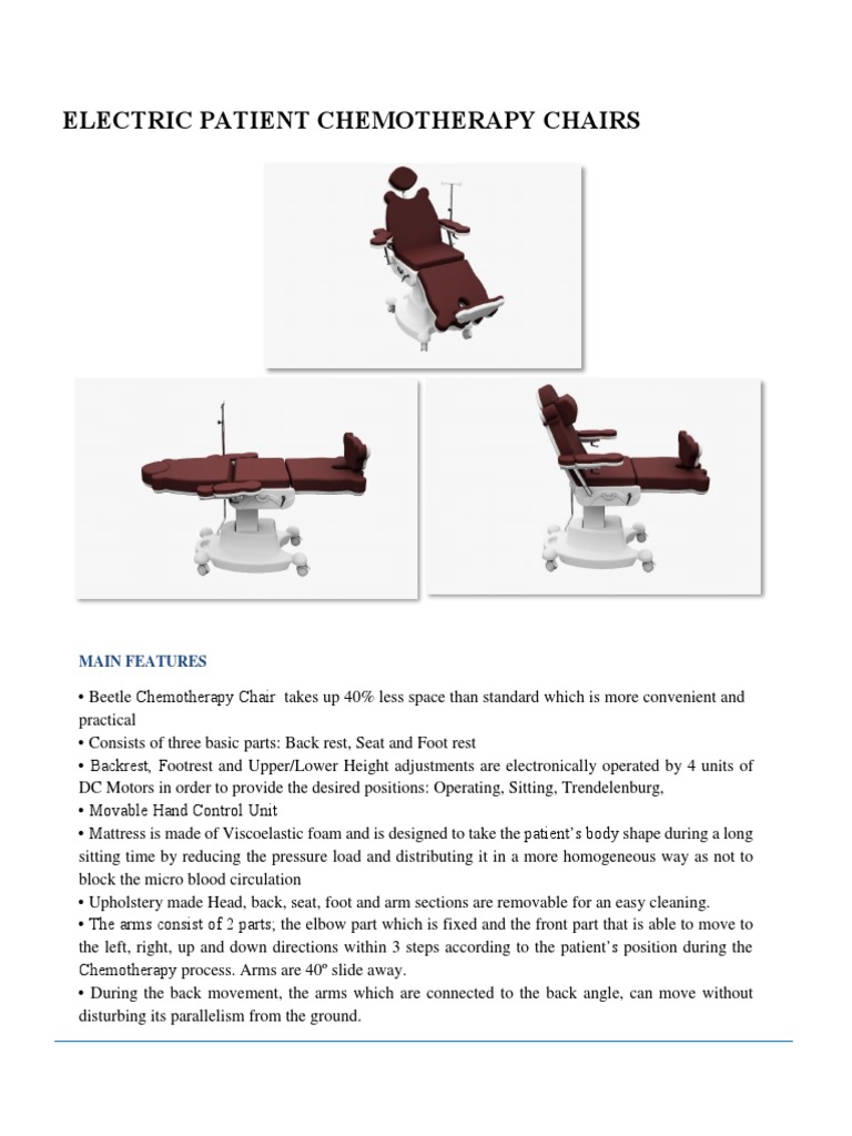 Compact Electric Chemotherapy Chair | PDF | Chair | Manufactured Goods