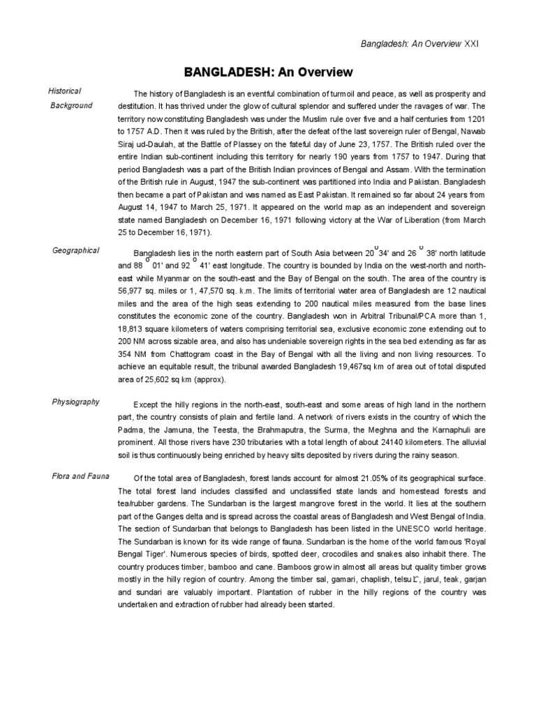 BANGLADESH An Overview | PDF | Bangladesh