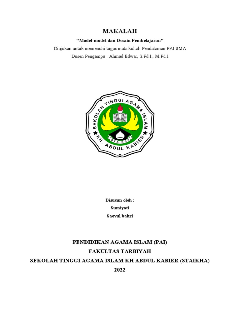 Makalah Model-Model Dan Desain Pembelajaran | PDF