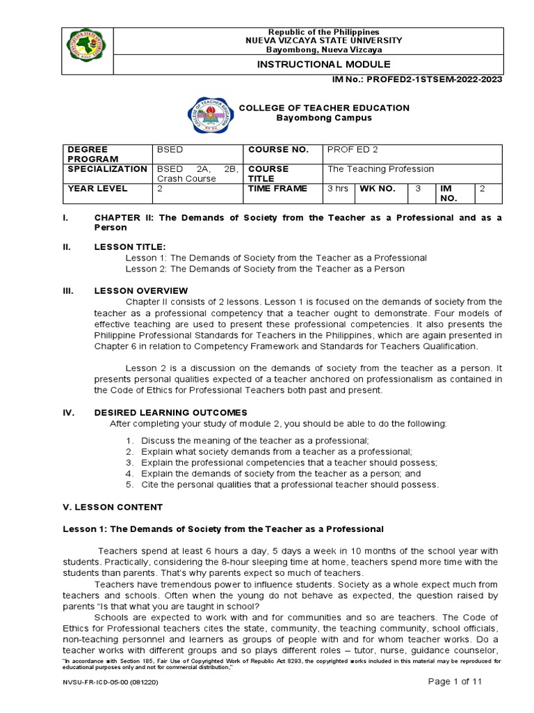 Module No. 2 | PDF | Teaching Method | Teachers