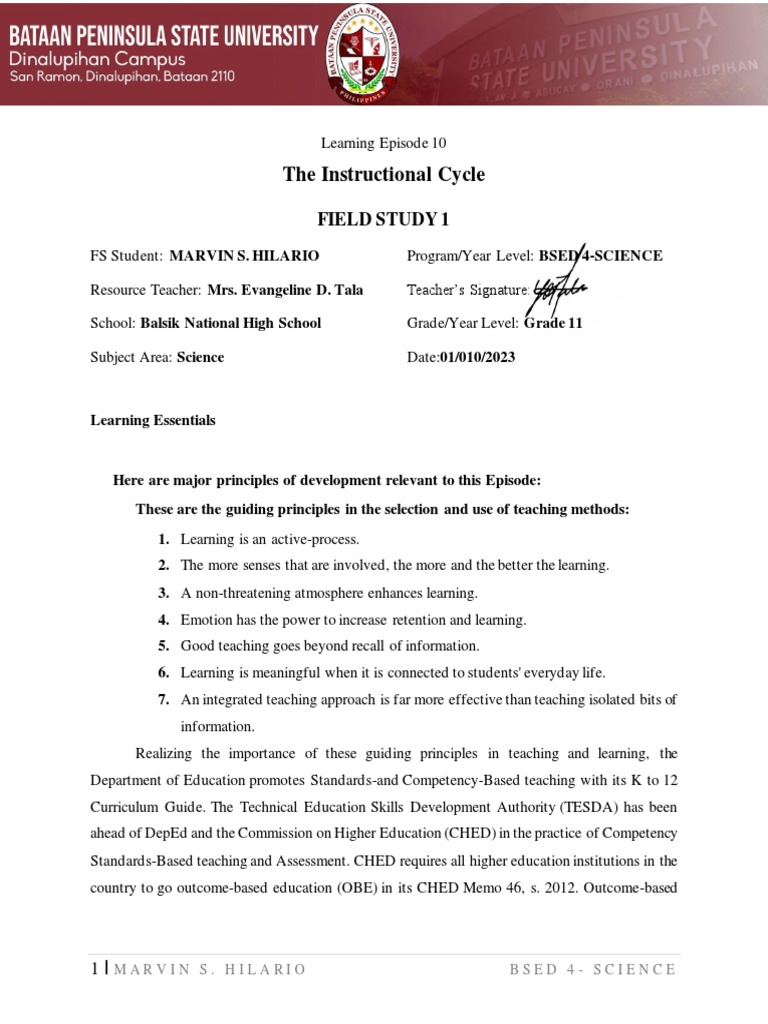 Learning Episode 10-FS1-HILARIO-MARVIN-S | PDF | Teaching Method | Learning